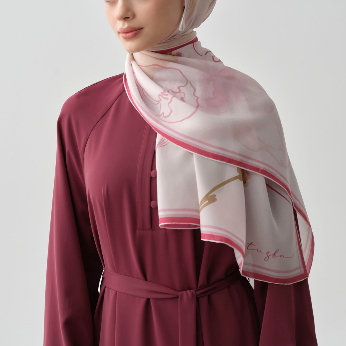 Sükun Krep İpek Şal - Pembe – TUĞBA